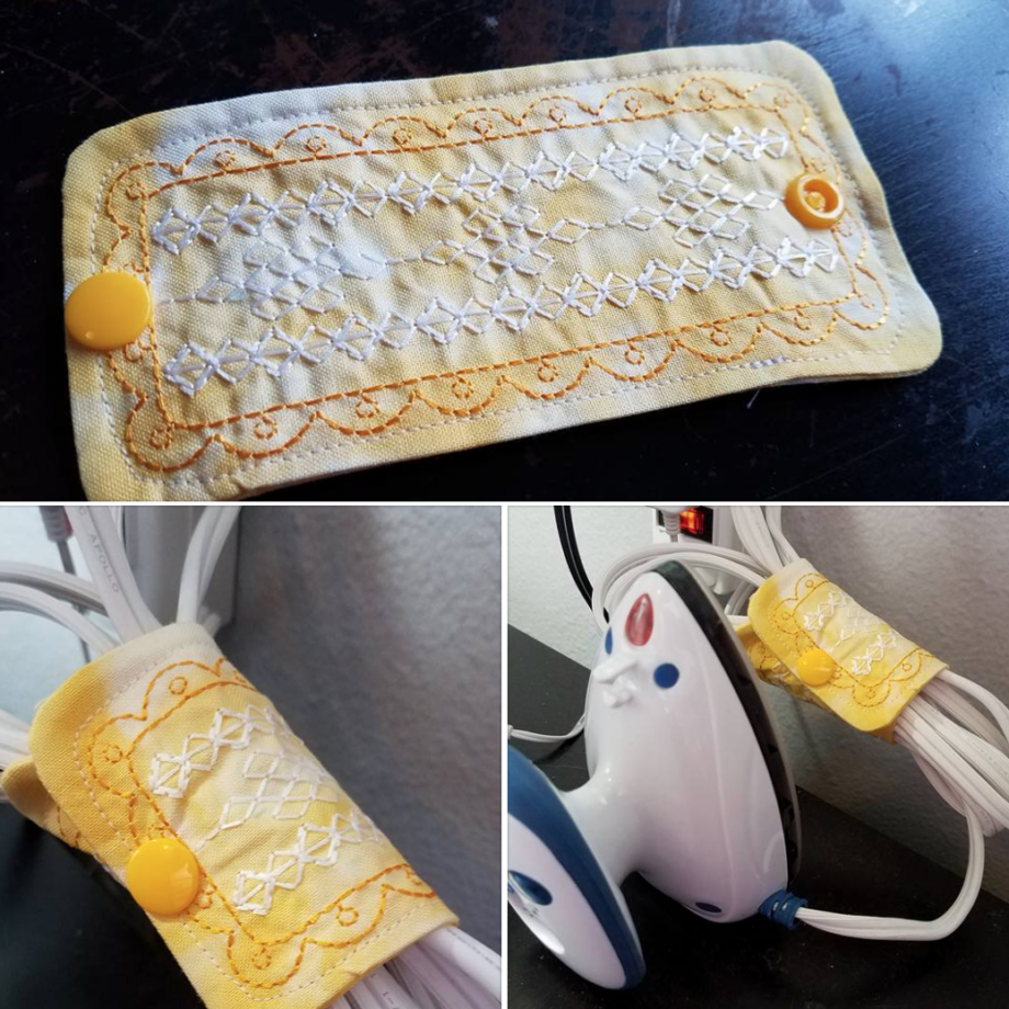 Brother PE770 embroidery project for beginners- Cord Keeper - Crafty Gemini