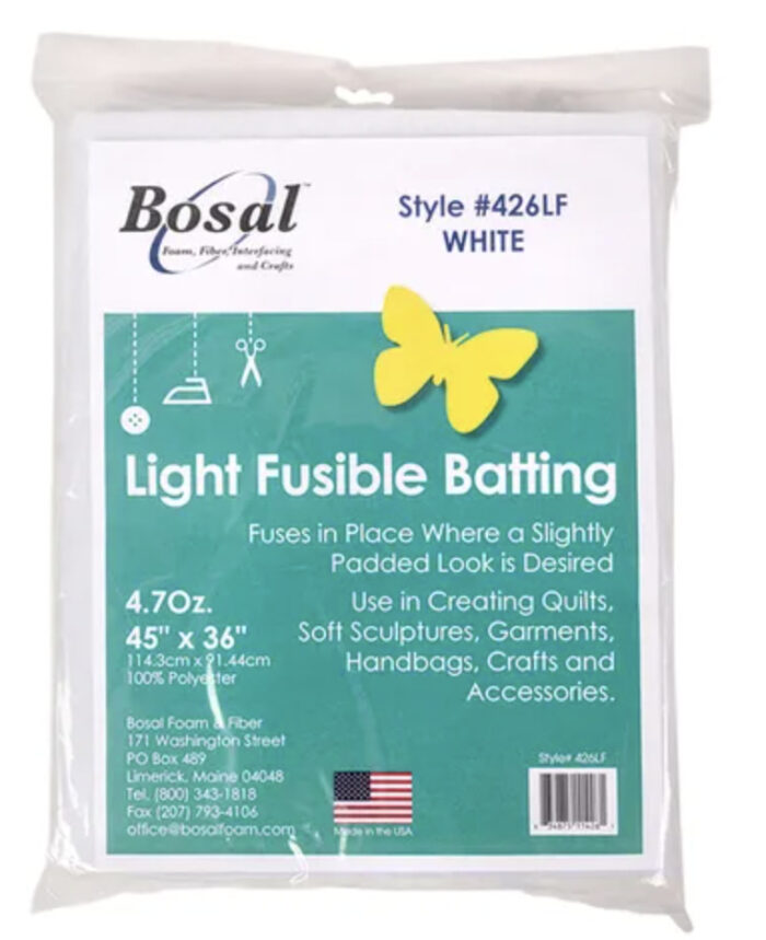 Bosal One-sided Light Fusible Batting 45" x 36" White - Crafty Gemini