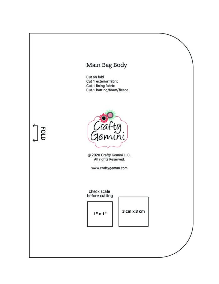 Boxy Hip Pouch Pattern Templates - Crafty Gemini