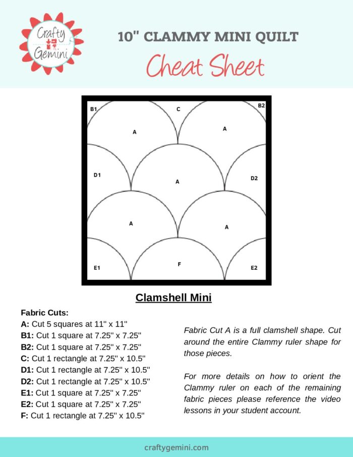 Clamshell-Mini-Quilt-Cheat-Sheet - Crafty Gemini