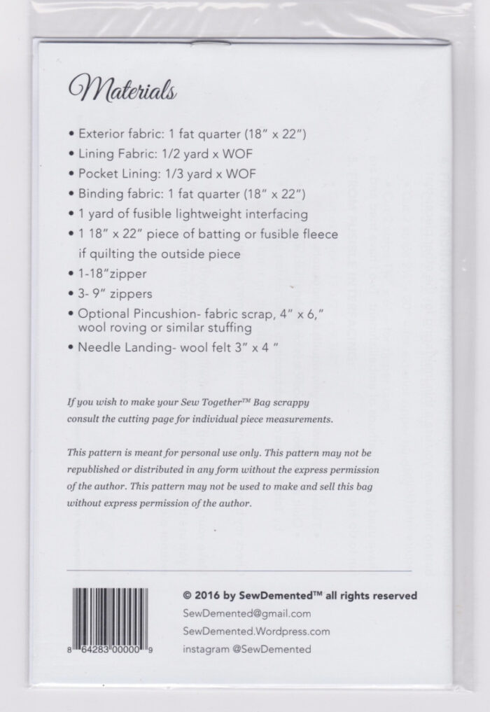 Sew Together Bag Sewing Pattern by Sew Demented - Crafty Gemini