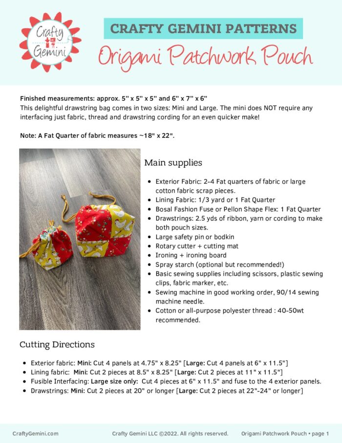 2022-Mini-Bag-Club-2-Origami-Patchwork-Pouch-Pattern - Crafty Gemini