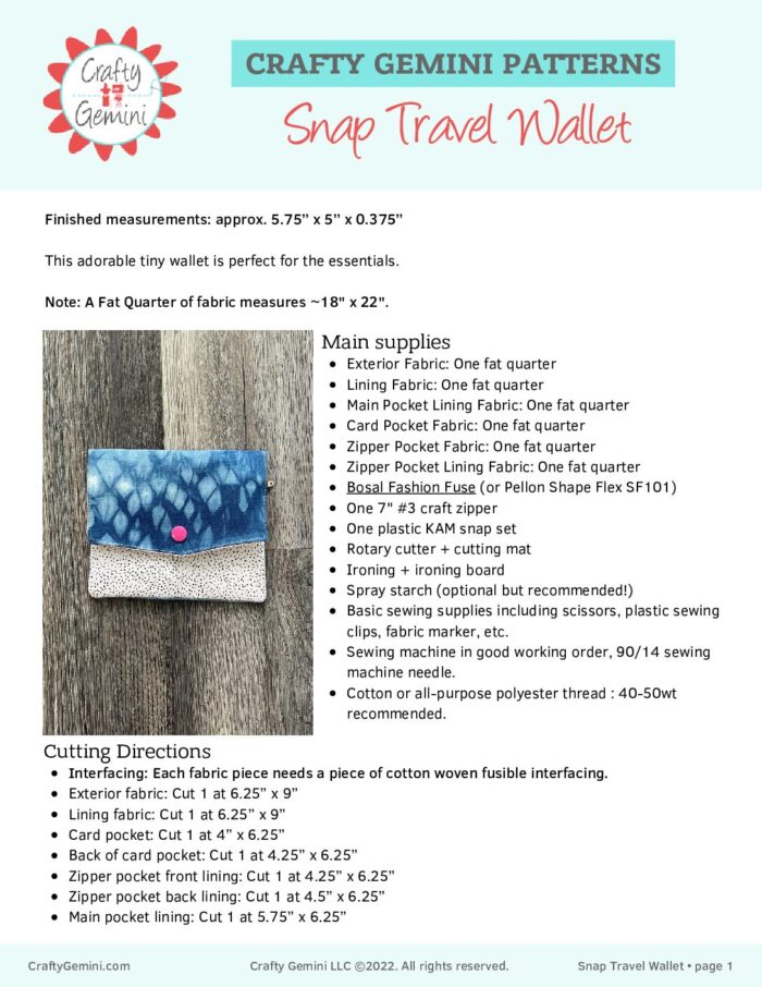 2022-Mini-Bag-Club-2-Snap-Travel-Wallet-Pattern - Crafty Gemini
