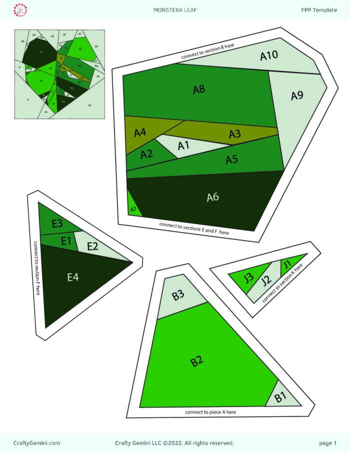 Monstera-Leaf-10-inch-Block-final - Crafty Gemini